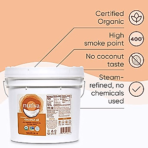 Nutiva Organic Steam Refined Oil, Coconut, 128 Fl Oz