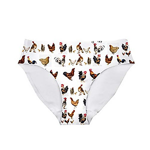 Aoopistc Rooster Chicken Print Hipster Girls Panties Stretch Seamless Underwear Soft Breathable Undergarments Bikini