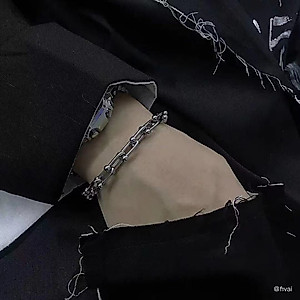 Naivo Hardware Link Bracelet - Gauge Link Bracelet 18K Gold Plated 7.5 inch U Style Link Bracelet (Rose Gold)