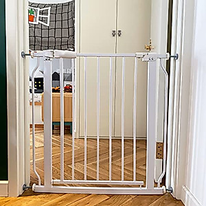 BalanceFrom Easy Walk-Thru Safety Gate for Doorways and Stairways with Auto-Close/Hold-Open Features, Multiple Sizes,White