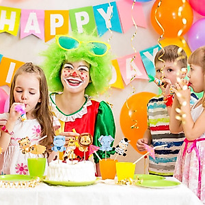 Baby Safari Jungle Animals Cupcake Toppers Forest Theme Birthday Party Supplies For Kids and Adults Party Decorations Set of 24