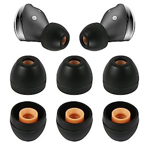 Rieyuf 3 Pairs Replacement Ear Tips Earbuds Eartips Ear Cap Ear Bud Tip Compatible for Sony WF-1000XM4,Powerbeats Pro, BeatsX & Other Inner Hole 3.8mm-4.2mm Earbud in-Ear Headphones, Black (Medium)