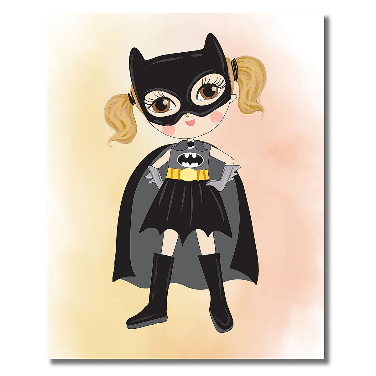 Cute Superhero Girls Wall Art Prints - Superhero Posters for Girls, Playroom Pictures for Kids, Heroic Bedroom Artwork, Inspirational Prints for Rooms - Unframed Set of 8 (8x10")