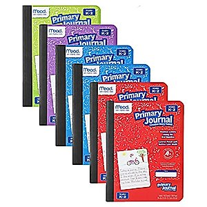 Mead Primary Journal Kindergarten Writing Tablet 6 Pack of Primary Composition Notebook Colors May Vary For Grades K- 2, 100 Sheets (200 Pages) Creative Story Notebooks for Kids 9 3/4 in by 7 1/2 in.
