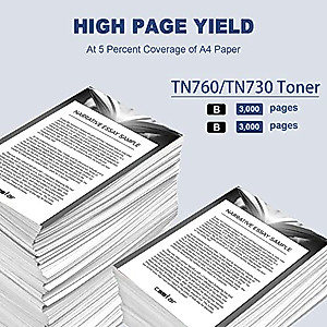 CSSTAR Compatible Toner Cartridge Replacement for Brother TN760 Brother TN730 Toner Compatible with HL-L2370DW, DCP-L2550DW, HL-L2350DW, HL-L2370DWXL, MFC-L2730DW, MFC-L2750DWXL Printer(2 Black)