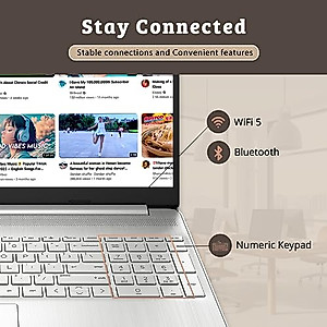 HP 15.6" FHD Business Laptop, AMD Ryzen 5-5625U Processor, AMD Radeon Graphics, 8GB RAM, 256GB PCIe SSD, HD Webcam, Bluetooth, Wi-fi, HDMI, Win 11, Silver, 32GB Hotface USB Card