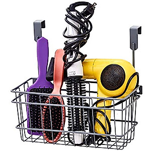 EZOWare Over the Cabinet Door Hanging Organizer Holder, Wall Mountable Deep Metal Storage Basket for Household Kitchen Bathroom Pantry Items (Pack of 2, Small)