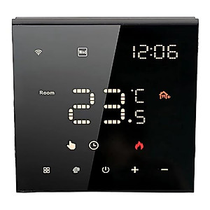 Household Thermostat, Mobile Phone Control Touch Screen 7-Day Programmable High Smart Thermostat Practical Flame Retardant 100-250VAC for Room (3A Water Floor Heating Wall