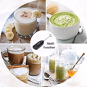 2 Pack Milk Frother Handheld Battery Operated - Electric Whisk Coffee Frother Battery Stirrer, Hand Held Milk Foamer, Mini Mixer for Bulletproof Coffee, Cappuccino, Latte, Frappe & Matcha Tea