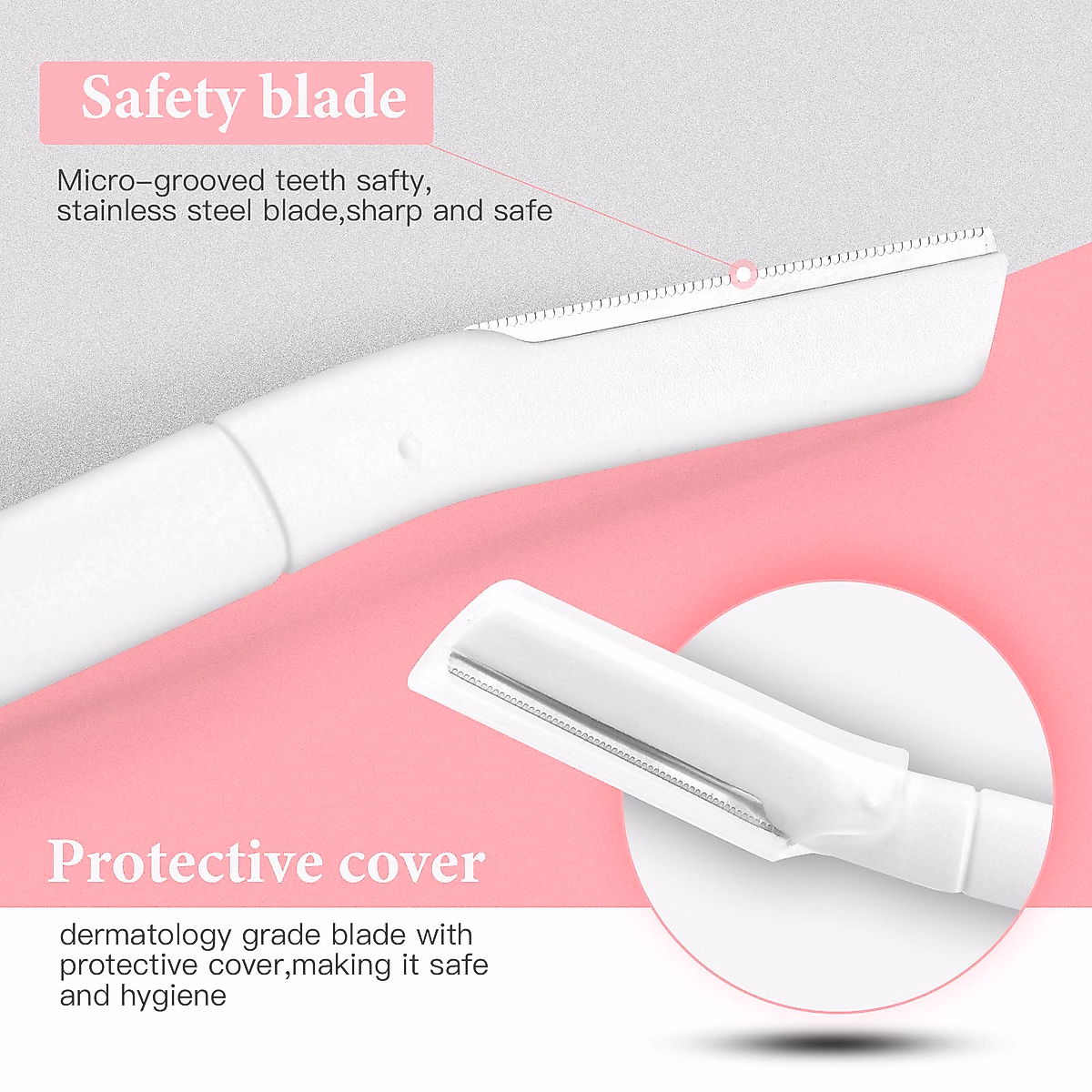 Dermaplane Razor for Women Face,Professional Dermaplaning Tool,Facial Razor, Peach Fuzz and Hair Removal, opove Multifunction Home Skin Care Tool,3 Eyebrow Razors