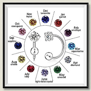 VDKIDKT Natural Birthstone Earrings for Women Teen Girls Small Huggie Half Hoop Earrings Tiny Cartilage Hypoallergenic Stud Screw Earrings (Silver, 5.May-Emerald)