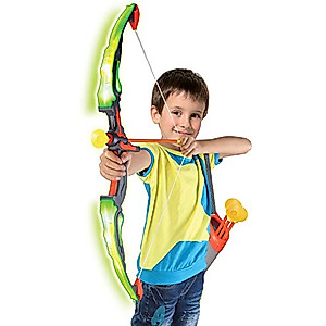 Click N' Play Bow & Arrow Archery Set for Kids, Toy Bow & Arrow That Lights Up for Outdoor Play with 3 Suction Cup Arrows, Target & Quiver, Practice Archery Set for Children Ages 4 & Up