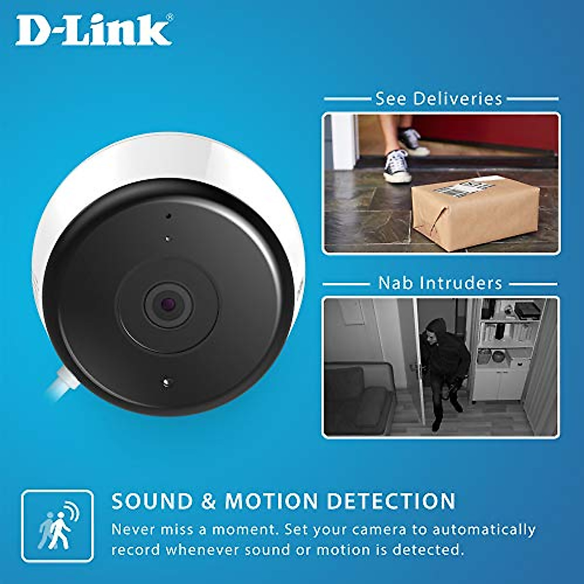 D-Link Outdoor Security Camera Wireless, Day Night Vision Home Surveillance Network System in Full HD (DCS-8600LH/LT-US) White
