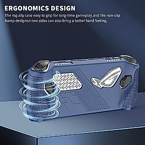 WOOPIT Silicone Case Compatible ASUS Rog Ally Gaming Handheld Console Protector,Anti-Scratch Drop-Proof Non-Slip Full Protective Rog Ally Case with 2 Pair Thumb Grips