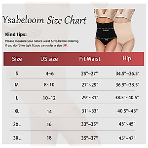 Ysabeloom Tummy Control Shapewear Panties for Women High Waist Body Shaper Briefs Shaping Underwear Panty
