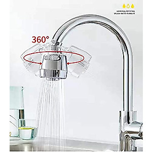 Furiencindy 2 faucet sprayer attachment, rotatable 360° faucet, with removable hose adapter attachment,splash-proof extension faucet, booster shower and water saving device, with two adjustment modes.