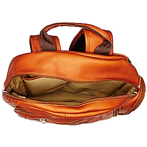 Piel Leather Laptop Backpack/Shoulder Bag, Chocolate, One Size