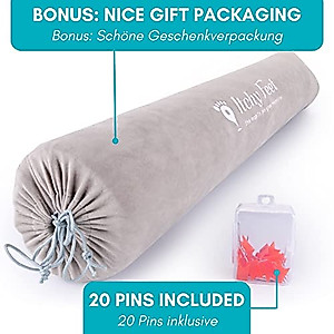 World Map XXL 51 x 28 inches, Travel Pin Board with Fleece Surface in Modern Wall Art Design, 20 Flag Push Pins Included