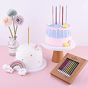 PHD CAKE 24-Count Gold Long Thin Metallic Birthday Candles, Cake Candles, Birthday Parties, Wedding Decorations, Party Candles