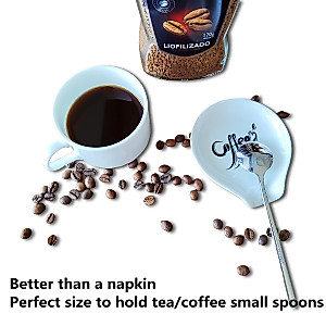Coffee Spoon Rest, Small Ceramic Coffee Spoon Holder, Porcelain Spoon Holder, Ceramic Spoon Rest for Tablespoon,Teaspoon,Bar Spoon,Coffee Bar Accessories (Spoon Rest+Sliver Spoon)