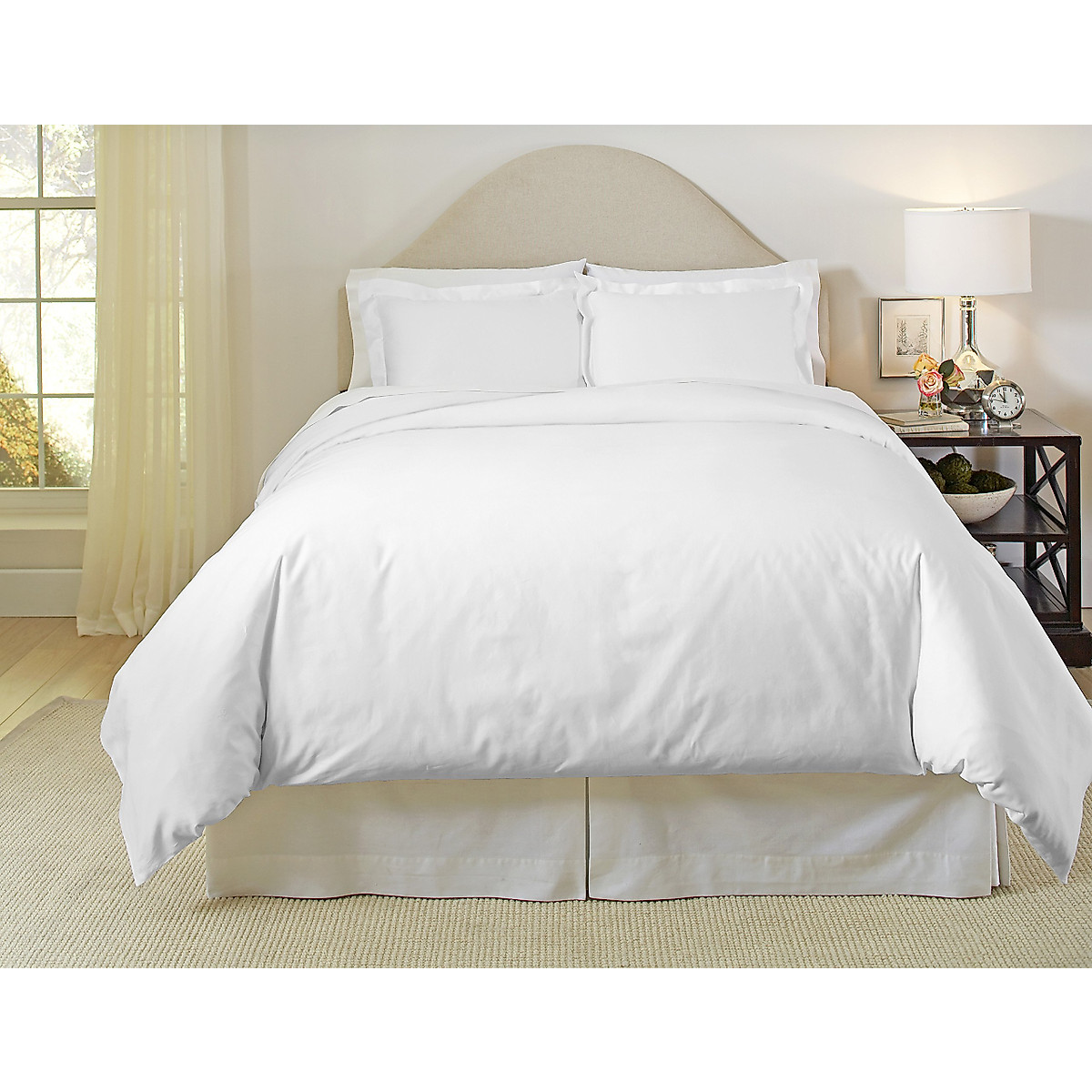 Pointehaven 500 Thread Count Duvet Set, Queen, White