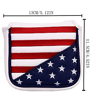 USA Stars and Stripes Square Mallet Shaped Magnetic Closure Golf Putter Head Cover for Scotty Cameron Golf Builder