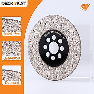 4-1/2inch Diamond Grinding Wheel Disc, Dry Cutting Diamond Blade for Angle Grinder with Dual Diamond Coverage and 5/8-11 Arbor Adaptor, Precision Cuts Grinding Polishing Granite Marble Ceramic Tile