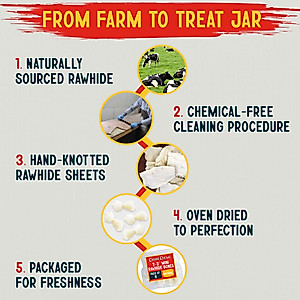 Canine Chews 2-3" Mini Knotted Rawhide Dog Bones for Small Dogs Natural Dog Treat Chew (8 Pack)