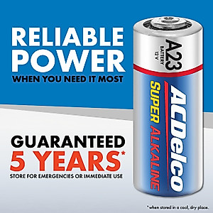 ACDelco 12-Count A23 Batteries, 12V Maximum Power Super Alkaline Battery, 5-Year Shelf Life
