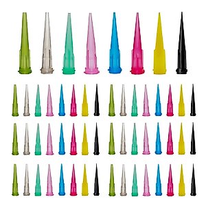 160 Pcs Plastic Tapered Pinhead, Blunt Tip Liquid Dispenser Needles 8 Sizes Dispensing Fill Needle Tips for Oil or Glue(14G/16G/18G/20G/22G/25G/27G/30G)