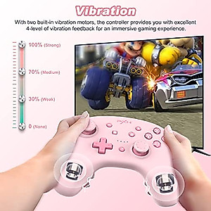 PXN Wireless Switch Controller - is compatible with Switch/Switch Lite/OLED - It is a Switch Controller with features including Turbo, Wake-up, NFC, Motion, and Vibration. (Note: iOS devices with