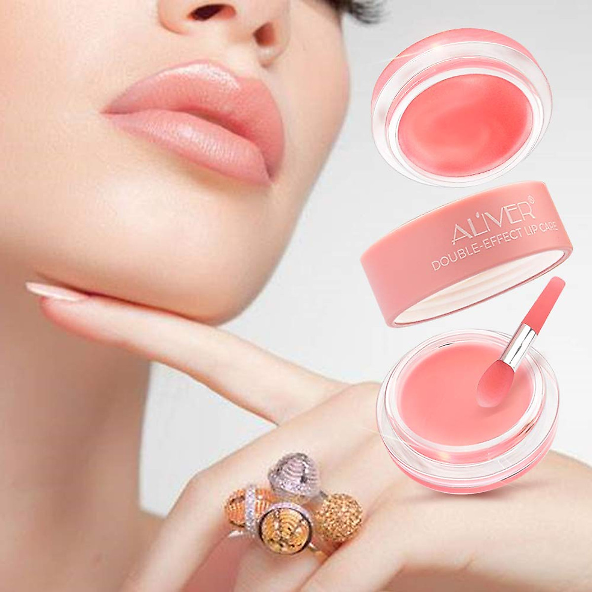 Lip Scrub Mask, Lip Sleeping Mask with Double Effect, Repair Lip Mask for Dry, Cracked Lips, Lip Moisturiser for Lip Treatment Care, Lip Repair Balm (Strawberry)