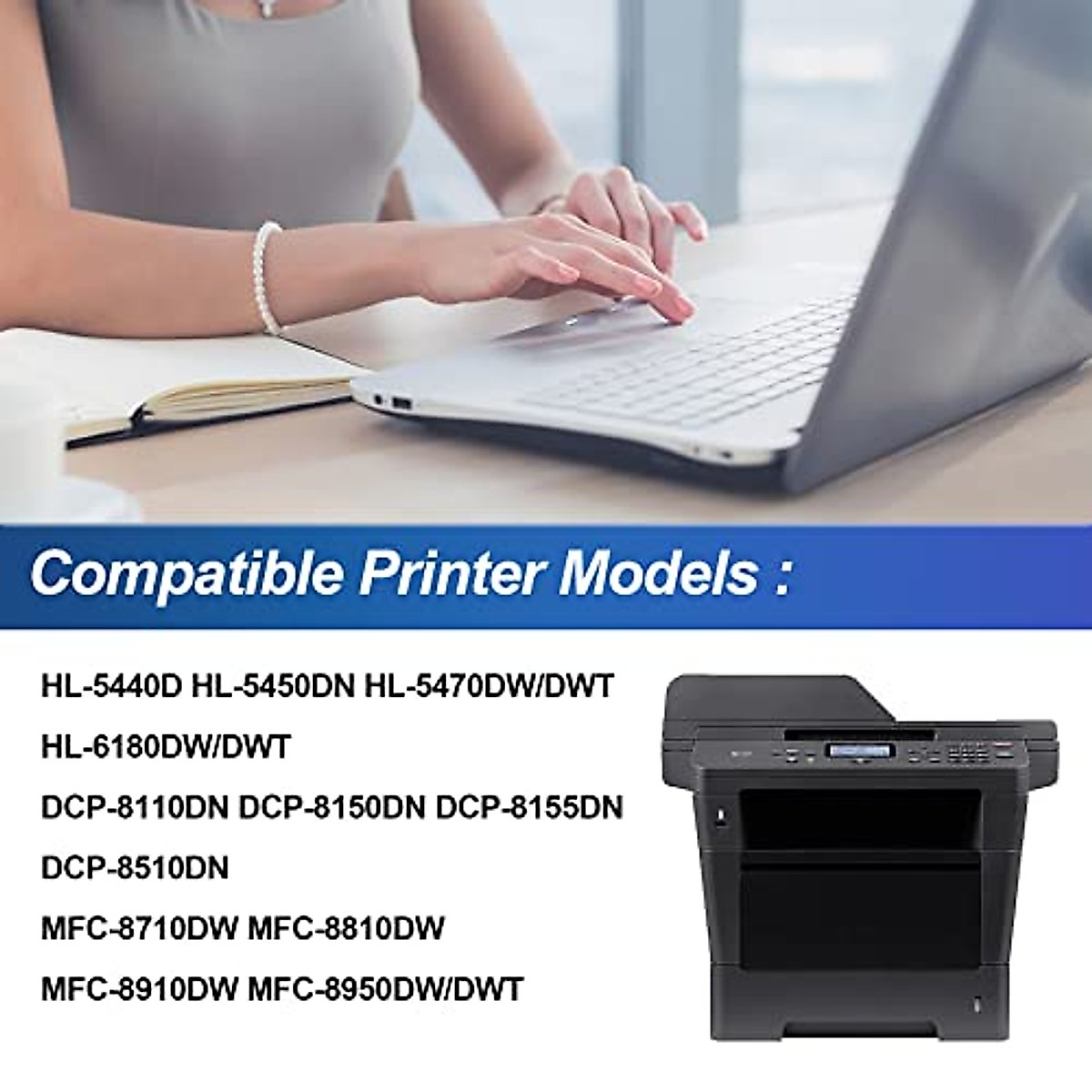 TcxLink DR720 Compatible DR-720 Black Drum Unit Replacement for Brother HL-5440DN DCP-8110DN MFC-8510DN Printer Toner.(2 Pack)