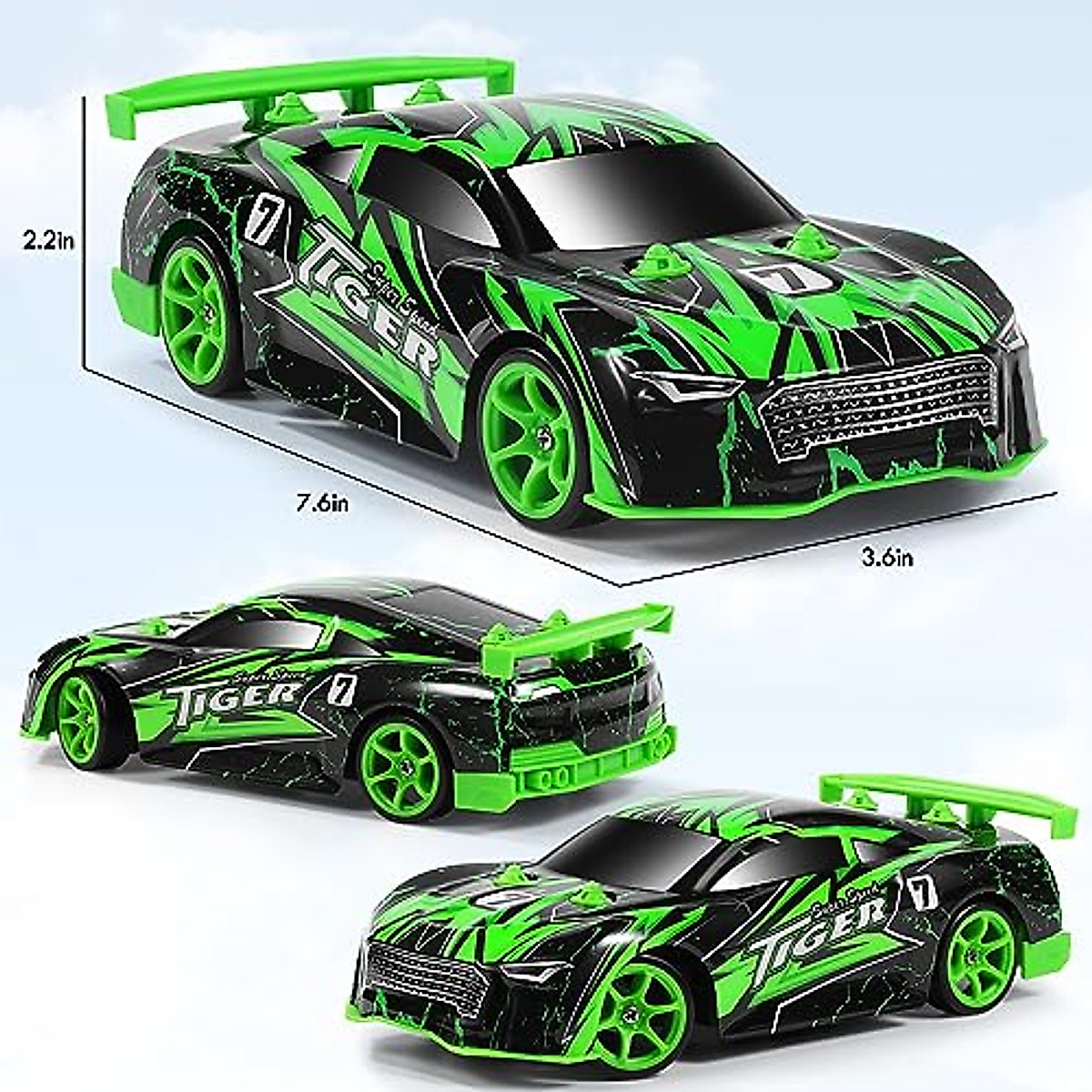 BIFYTON RC Drift Car, Remote Control Car with LED Lights Glow and Drifting Tire,14KM/H Fast High-Speed Rc Car with 2 Rechargeable Batteries, Suitable for 4-7, 8-12 Boys Girls Kids Gift