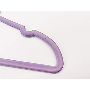 DOTMALL Love Shaped Velvet, Non-Slip Space Saving Suit Hangers,Strong and Duralable Jacket Hangers,Heavy Duty Clothes Hanger Purple- Pack of 10