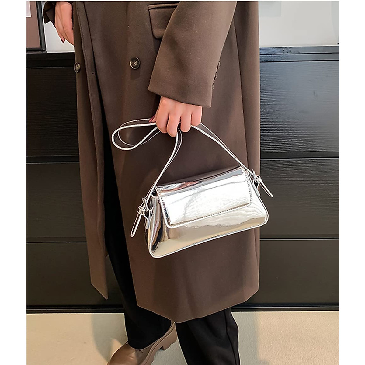 Evening Bag Women Hobo Bag Clutch Y2k Sparkly Silver Purse Tote Handbag Shoulder Party/Cute Crossbody Bags with Wallet