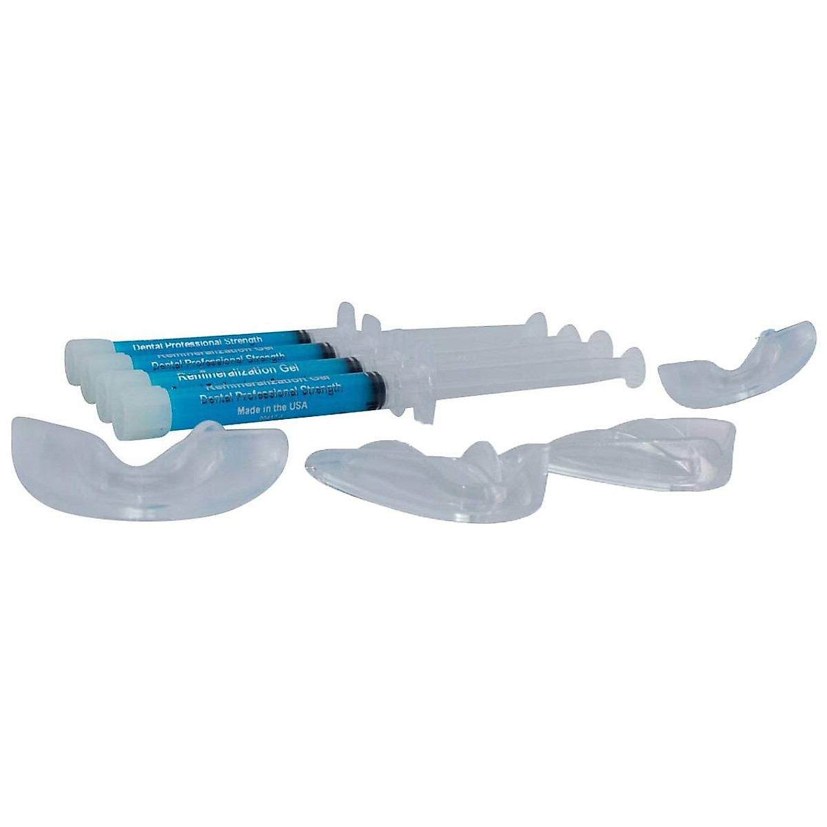 4 Syringes Remineralization Gel with 4 Custom Teeth Trays - Strengthens Teeth Enamel - Reduces Teeth Sensitivity - Remineralizes and Desensitizes Teeth - Great for After Teeth Whitening