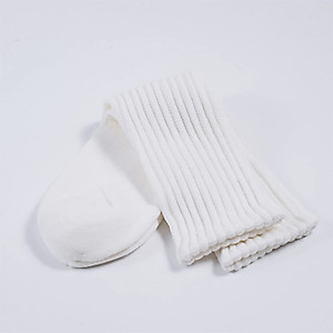 Intgoodluckycc White Slouch Scrunch Socks for Women, Slouch High Tube Socks Women (1 Pair - White)