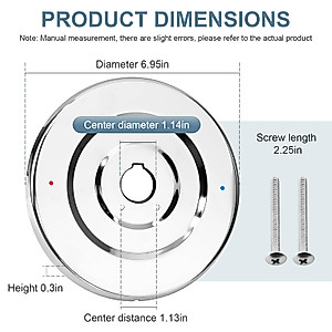 Shower Faucet Cover Plate Replacement for Moen 16090, Shower Escutcheon Plate Compatible with Most Chateau Single-handle Tub and Shower Faucets, Shower Trim Kit Parts