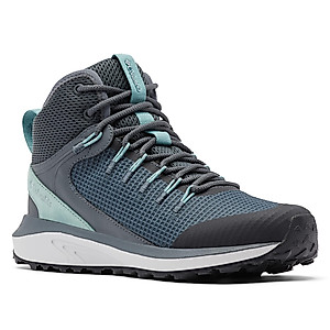 Columbia Womens Trailstorm Mid Waterproof Hiking Shoe, Graphite/Dusty Green, 8.5 Wide US