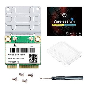 MPE-AX3000H WiFi 6 Wireless Card Dual Band 802.11ax Half Mini PCI-E WiFi Card PCI Express Network Adapter BT5.2 2.4GHz 574Mbps 5GHz 2.4Gbps(160MHz) for Windows 10/11 64 bit Better 7260HMW WiFi Card