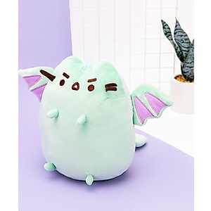 GUND Pusheen The Cat Grumpy Dragonsheen Plush, Dragon Stuffed Animal for Ages 8 and Up, Green/Purple, 9”