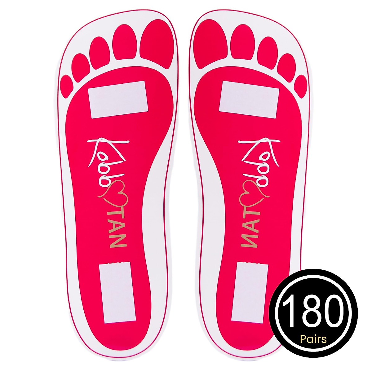 180 Pairs(360feets) Spray Tan Feet Pads Protectors in Pink Color For Sunless Spray Tanning