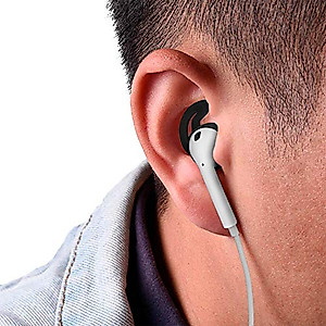 Ear Gel Covers Anti-Slip Silicone Soft Replacement Sport Earbud Tips Comfortable 4 Pairs (Jet Black)
