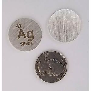 Silver (Ag) 24.26mm Metal Disc for Collection or Experiments