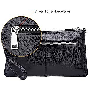 Lecxci Leather Crossbody Purses Clutch Phone Wallets with Card Slots for Women (Black)