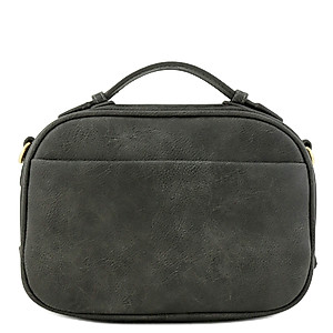 Top Handle Mini Satchel Bag Crossbody Purse (Charcoal Grey)