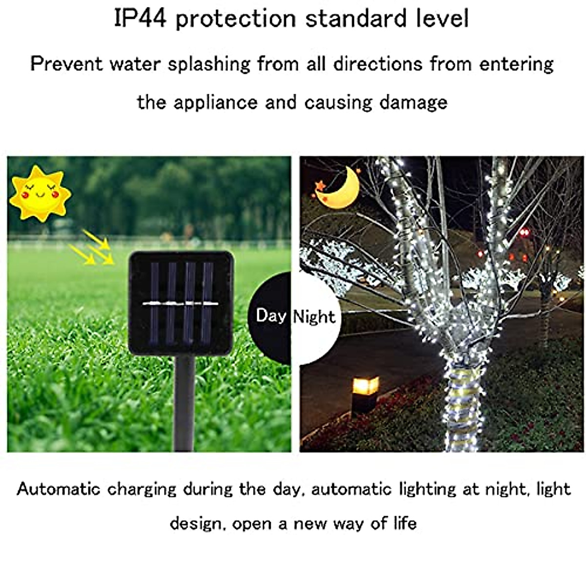 JLTX Solar Garden Lights,LED Solar String Lights, Solar Fairy Lights with 8 Modes, Waterproof Solar Lights Outdoor for Tree, Garden, Home, Wedding, Party