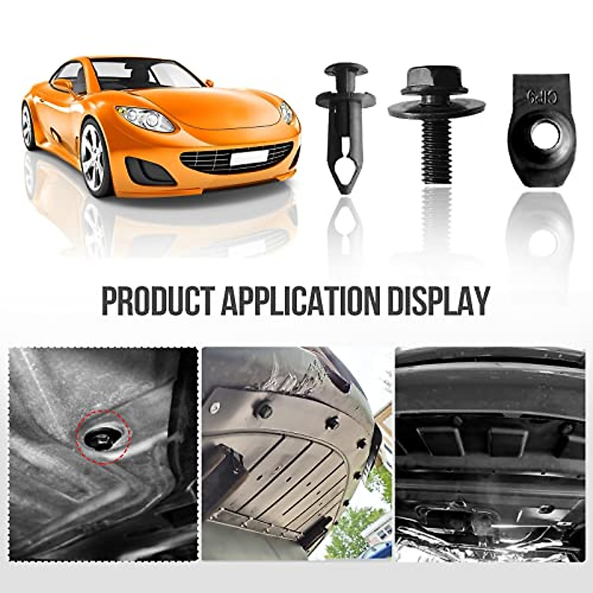 35Pcs Engine Under Cover Splash Shield Body Bolts Screws, Bumper Clips Extruded U-Nuts Kit Compatible with Nissan 350z 370z Infiniti G35 G37 EX35 FX35 FX45