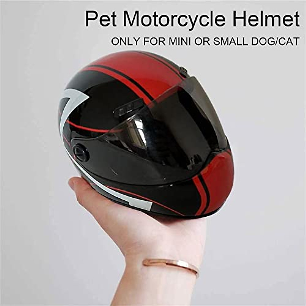 baise Pet Helmet, Pet Motorcycle Helmet Cat Dog Puppy Mini Helmets,Outdoor Mini Head Protecting Safe Hat, Motorcycle Helmet Decorative, Pet Photo Props Accessorie, red